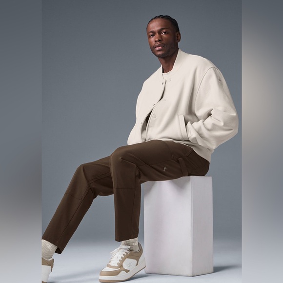 ALO Yoga | Jackets & Coats | Alo Yoga Renown Varsity Jacket68mens Cream ...